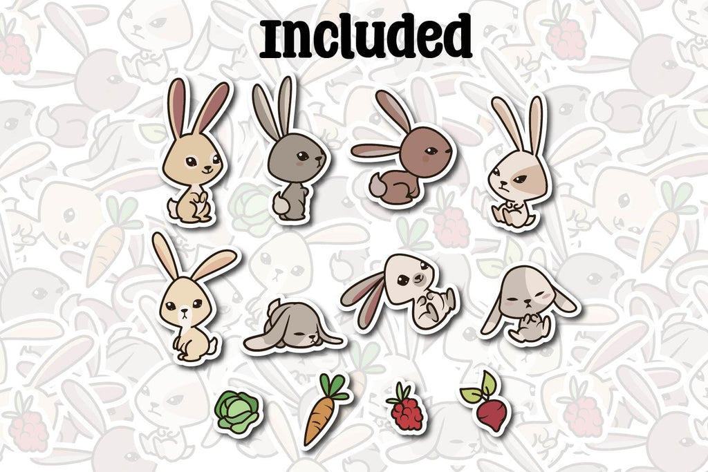 bunnys sticker printable clipart - So Fontsy