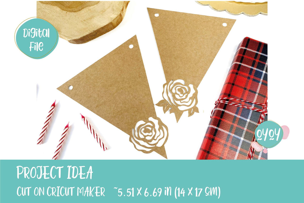 Bunting Banner SVG | Birthday Banner svg for Girl | Floral Banner SVG ...