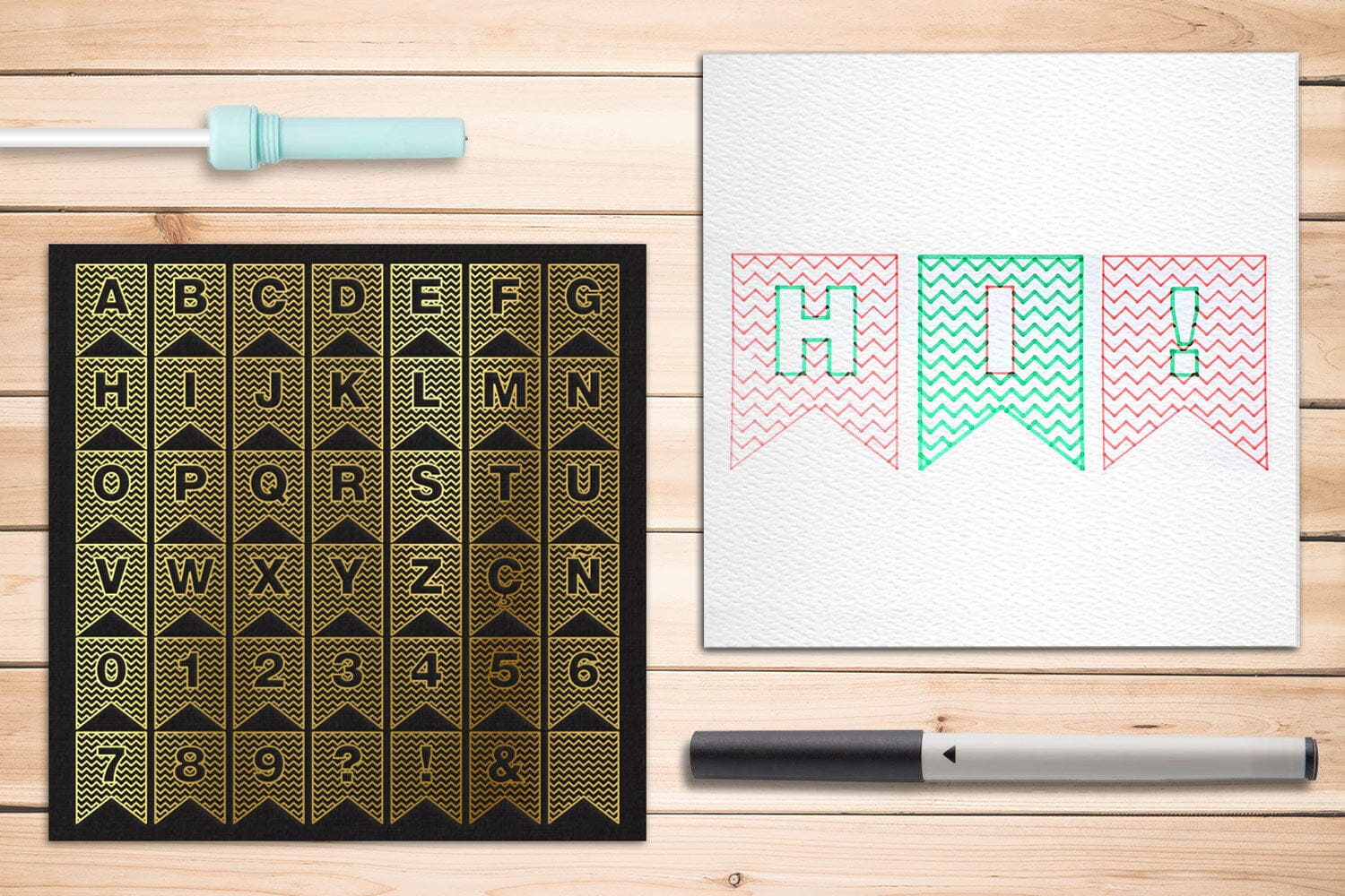 Bunting Flags with Letters and Numbers SKETCH Single Line Drawing SVG ...