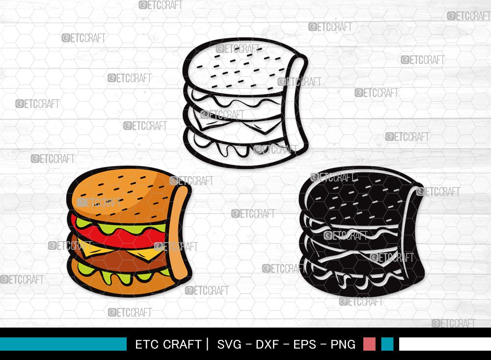 Burger SVG Cut File | Hamburger Svg | Fast Food Svg | Bbq Food Svg ...