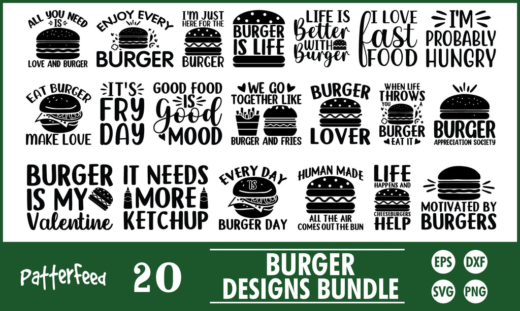 Burger SVG Designs Bundle - So Fontsy