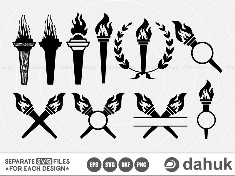 Burning Torch SVG, Torch Clipart, Burning Torch Silhouette, Burning ...