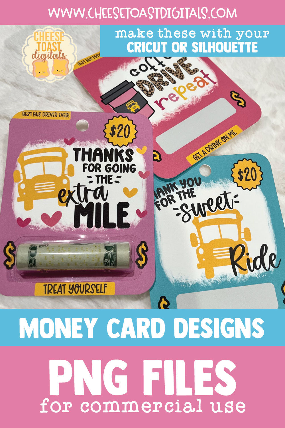 Bus Driver Money Card PNG Designs | School Appreciation Gift - So Fontsy
