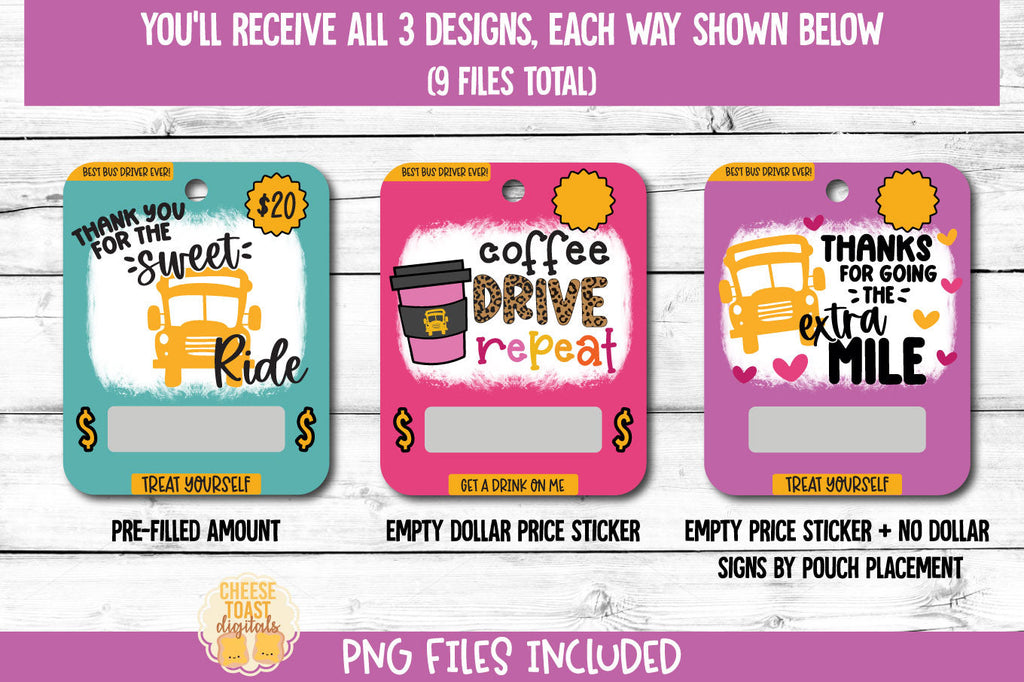Bus Driver Money Card PNG Designs | School Appreciation Gift - So Fontsy