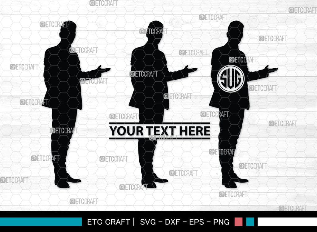 Business Men Monogram, Business Men Silhouette, Business Men SVG ...