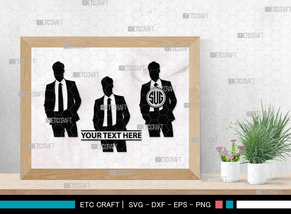 Business Men Monogram, Business Men Silhouette, Business Men SVG ...