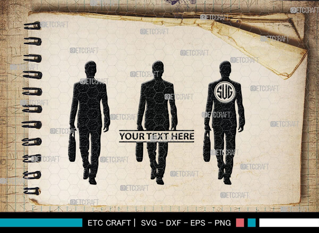 Business Men Monogram, Business Men Silhouette, Business Men SVG ...