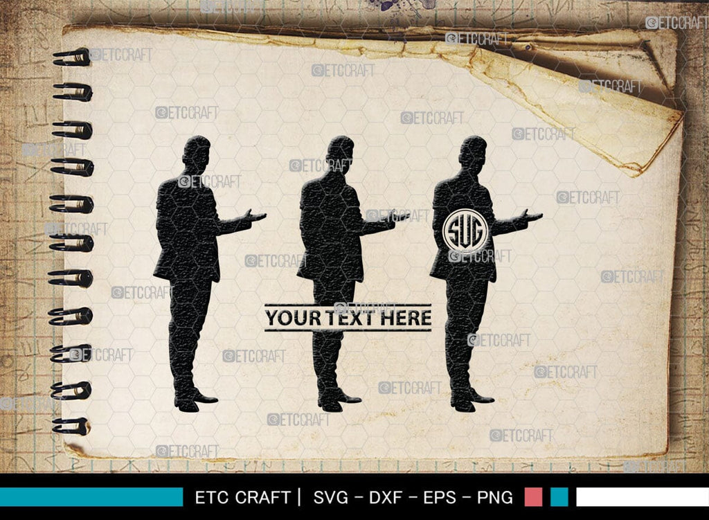 Business Men Monogram, Business Men Silhouette, Business Men SVG ...