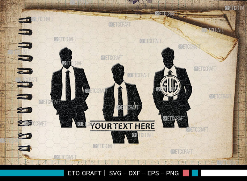 Business Men Monogram, Business Men Silhouette, Business Men SVG ...