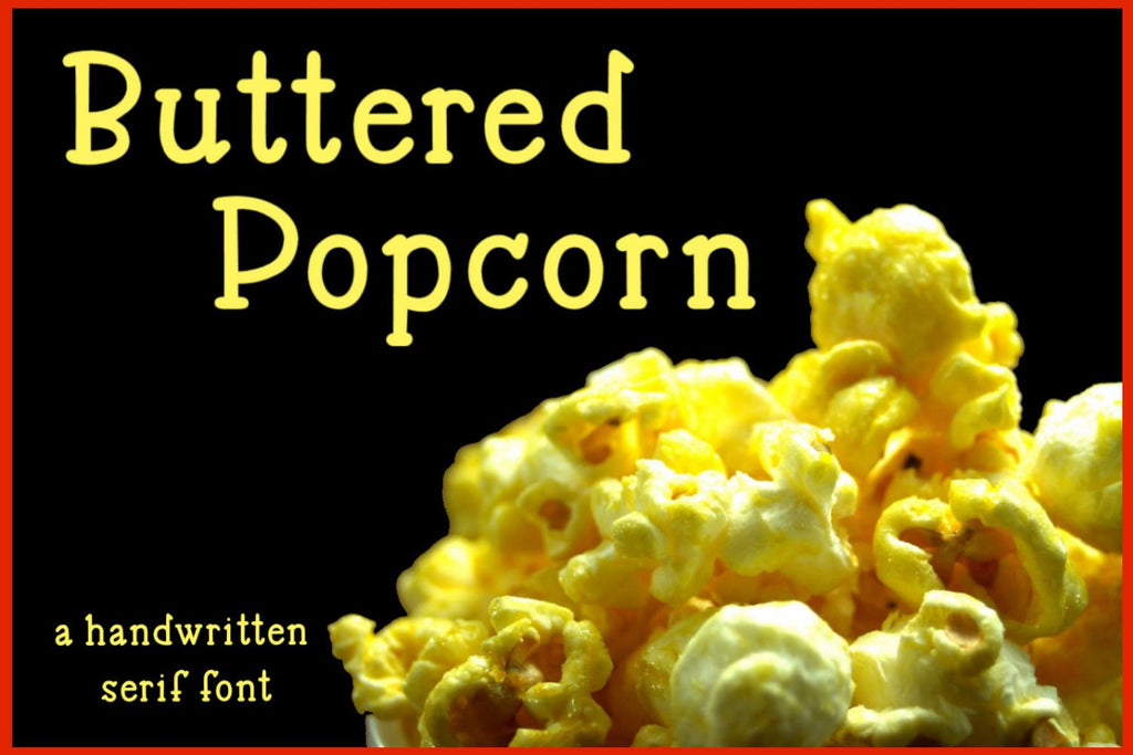 Buttered Popcorn - A handwritten serif font - So Fontsy