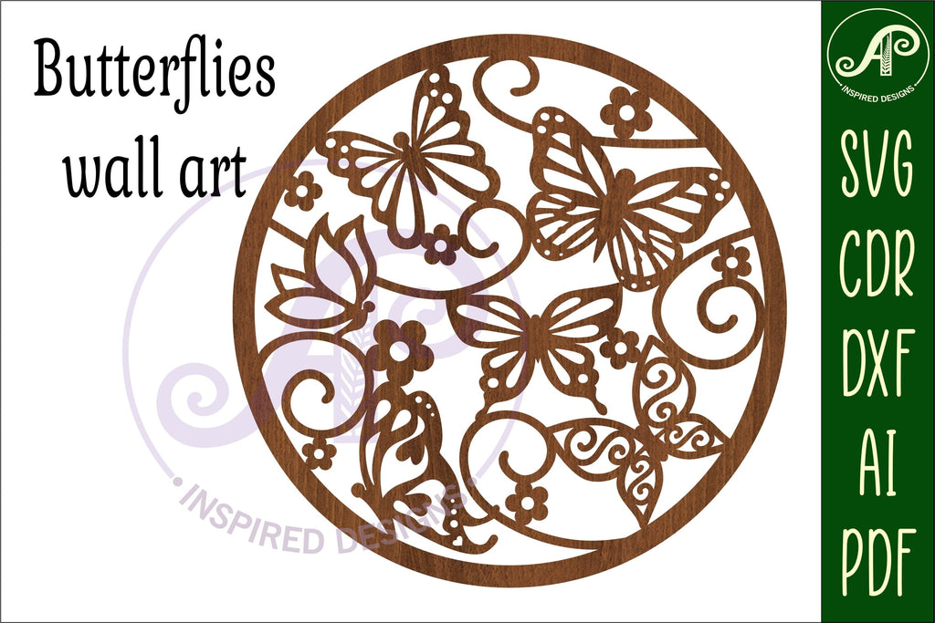 Butterflies wall art sign, SVG file. vector file - So Fontsy