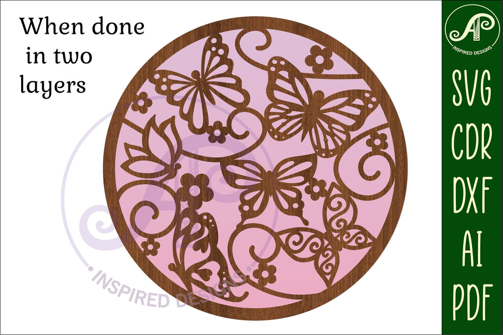 Butterflies wall art sign, SVG file. vector file - So Fontsy