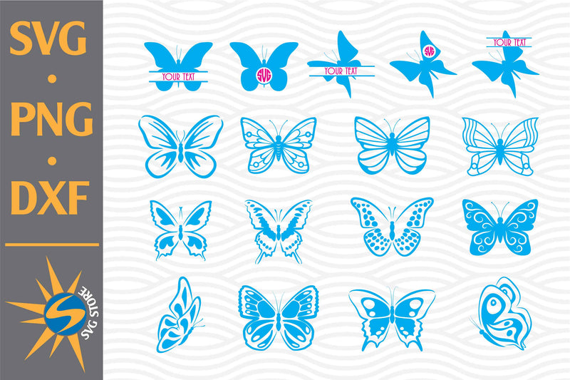 Butterfly, Butterfly Monogram SVG, PNG, DXF Digital Files Include - So ...