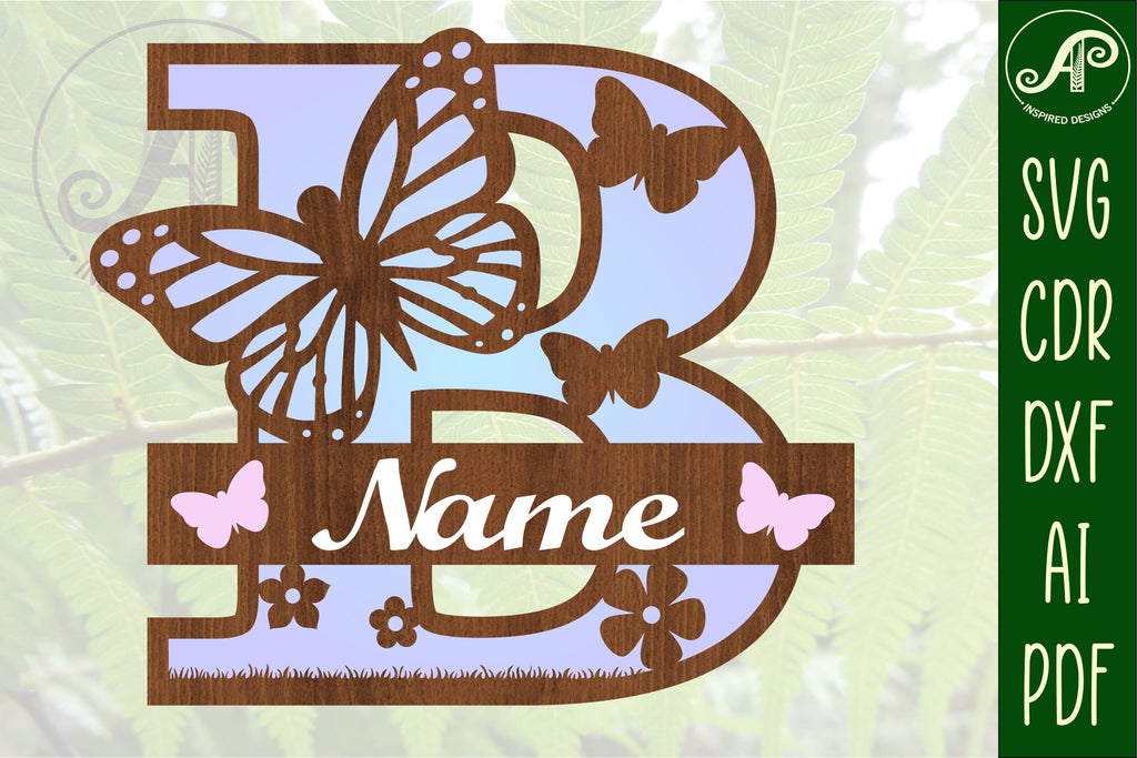 Butterfly Capital Monogram Letter B SVG - So Fontsy