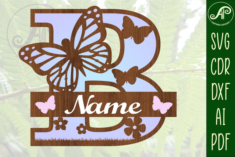 Butterfly Capital Monogram Letter B SVG - So Fontsy