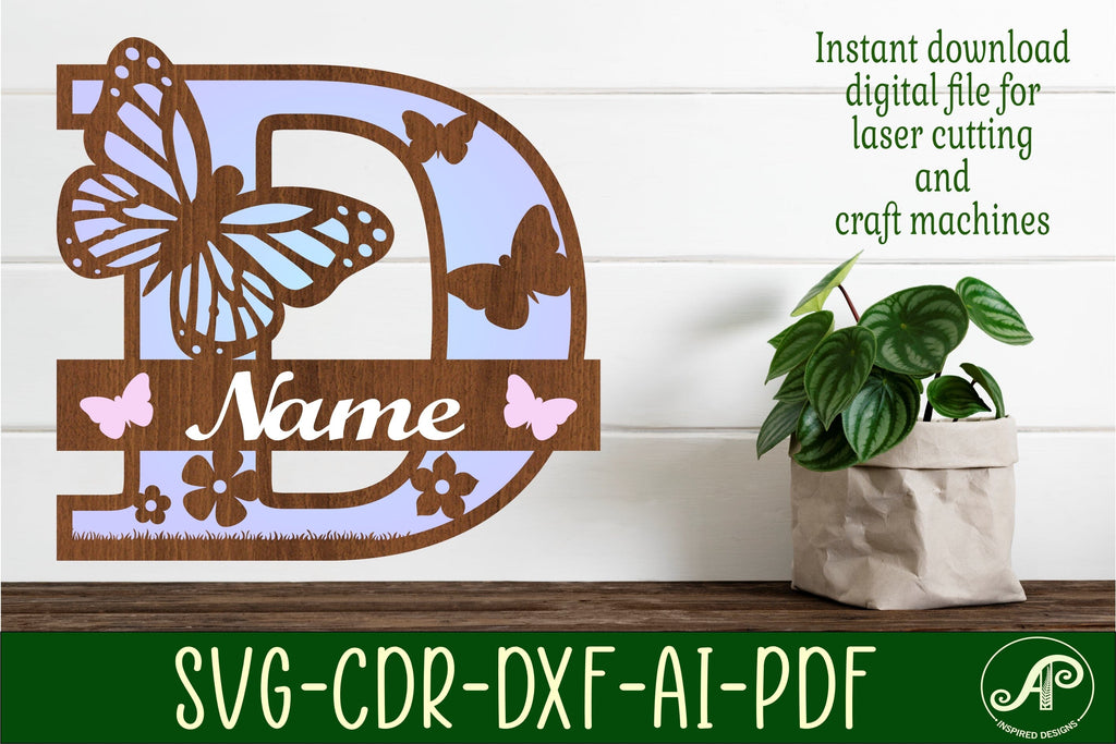 Butterfly Capital Monogram Letter D SVG - So Fontsy