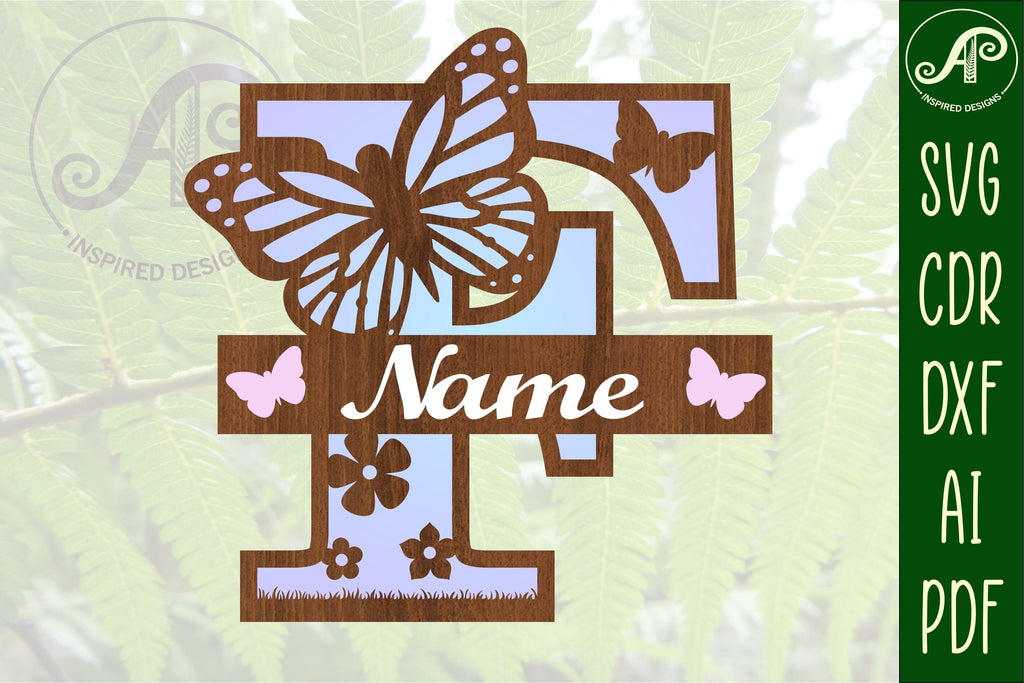 Butterfly Capital Monogram Letter F SVG - So Fontsy