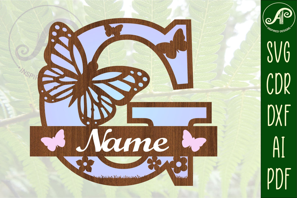 Butterfly Capital Monogram Letter G SVG - So Fontsy