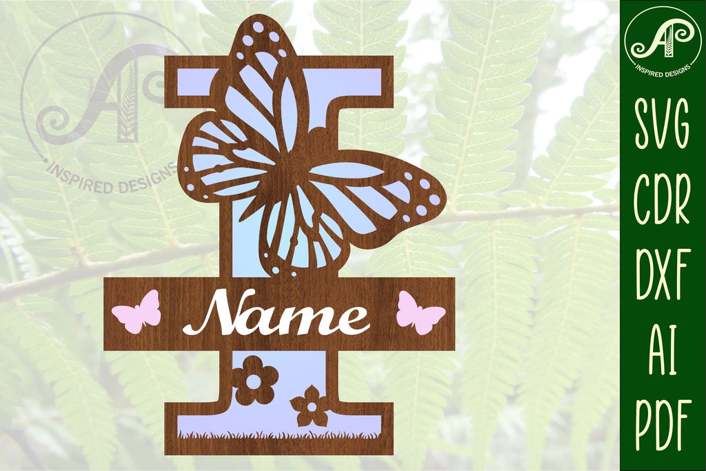 Butterfly Capital Monogram Letter I SVG - So Fontsy