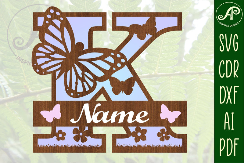 Butterfly Capital Monogram Letter K SVG - So Fontsy