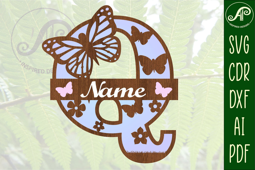 Butterfly Capital Monogram Letter Q SVG - So Fontsy