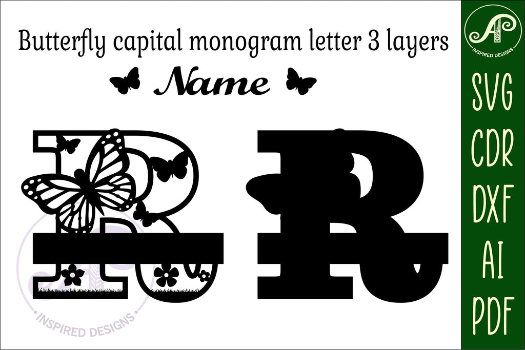 Butterfly Capital Monogram Letter R SVG - So Fontsy