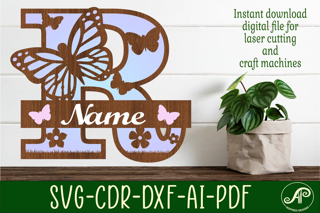 Butterfly Capital Monogram Letter R SVG - So Fontsy