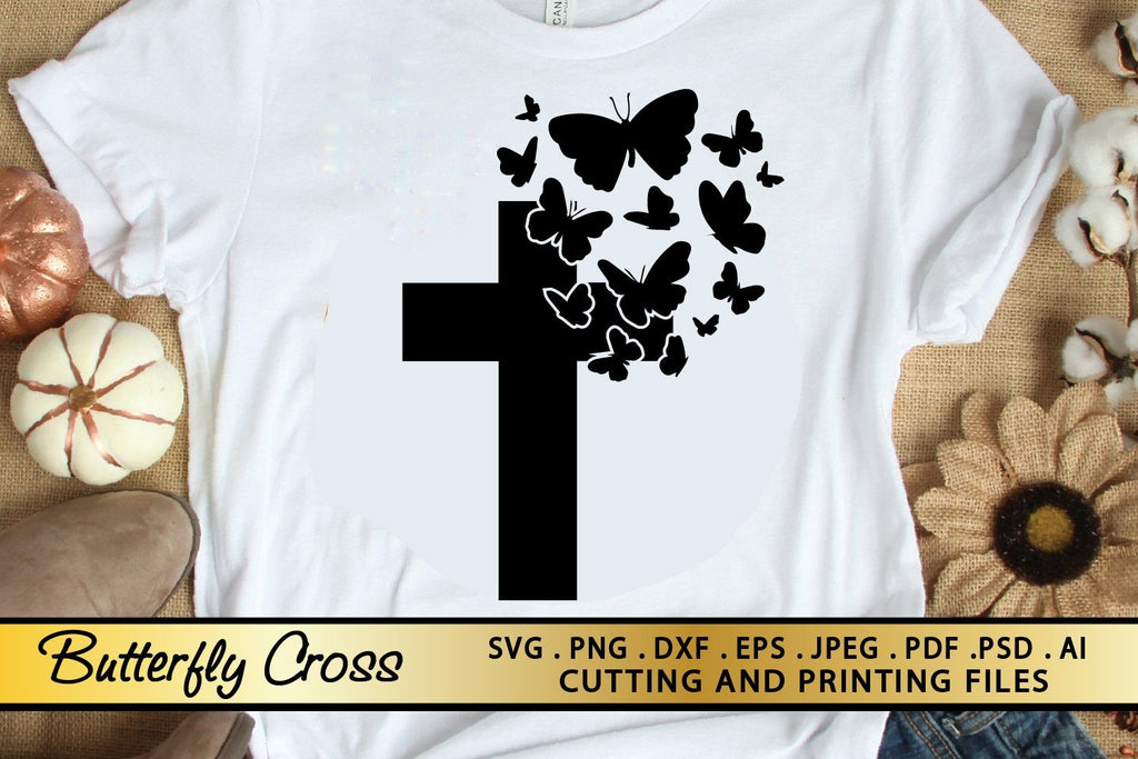 Butterfly Cross SVG PNG EPS DXF File Butterfly SVG Cross SVG - So Fontsy