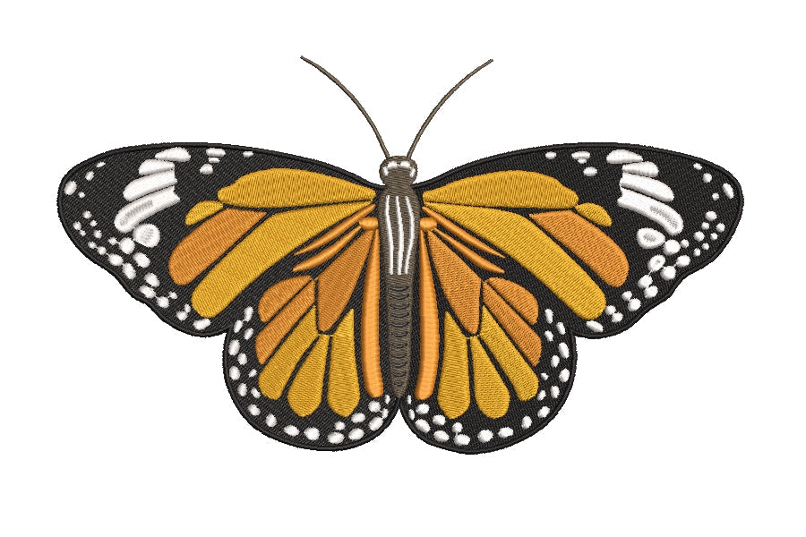 Butterfly machine embroidery design, monarch butterfly embroidery, 7 s ...