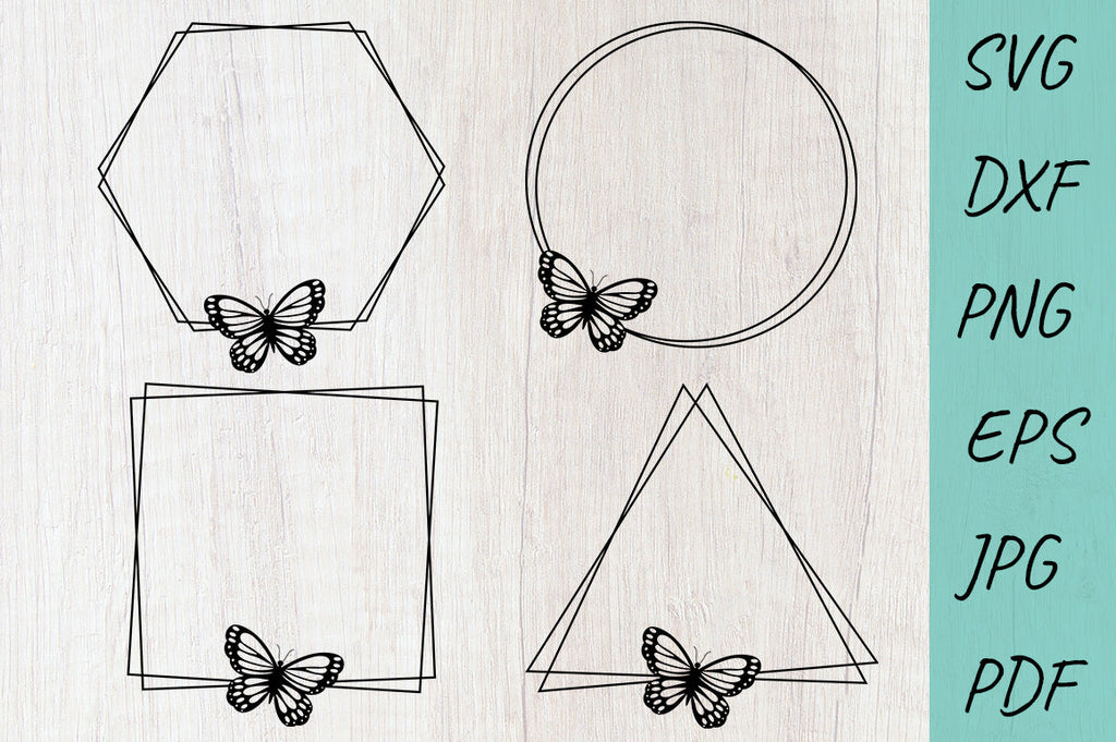 Butterfly monogram frame Svg, Butterfly Svg - So Fontsy