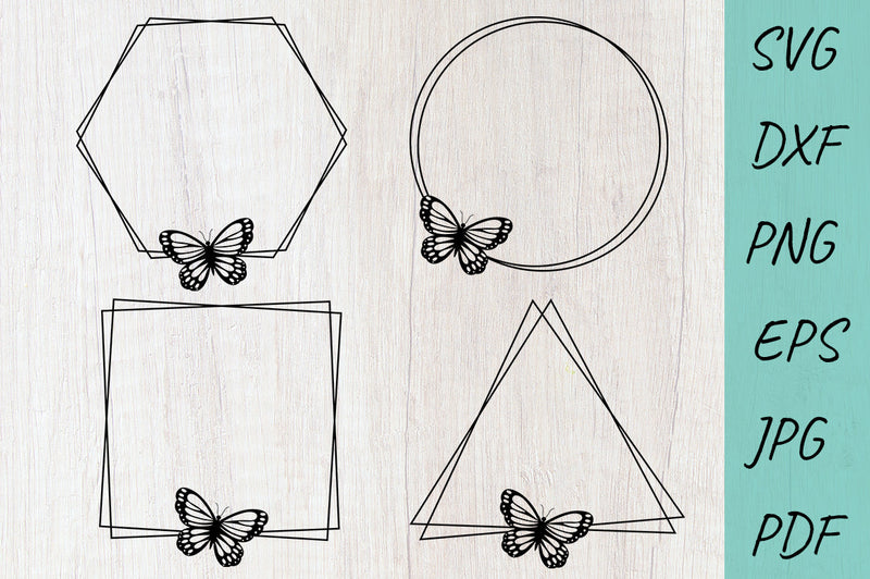 Butterfly monogram frame Svg, Butterfly Svg - So Fontsy