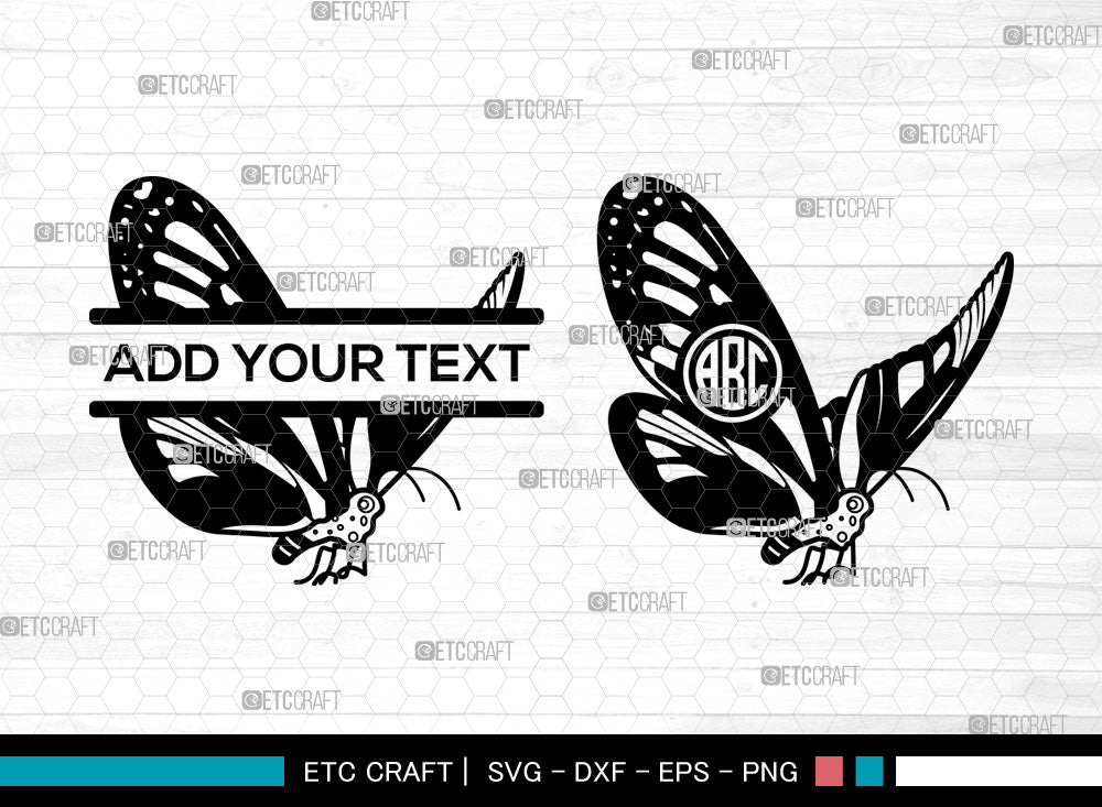 Butterfly Monogram SVG, Butterfly Stencil svg, Monarch Butterfly Svg ...