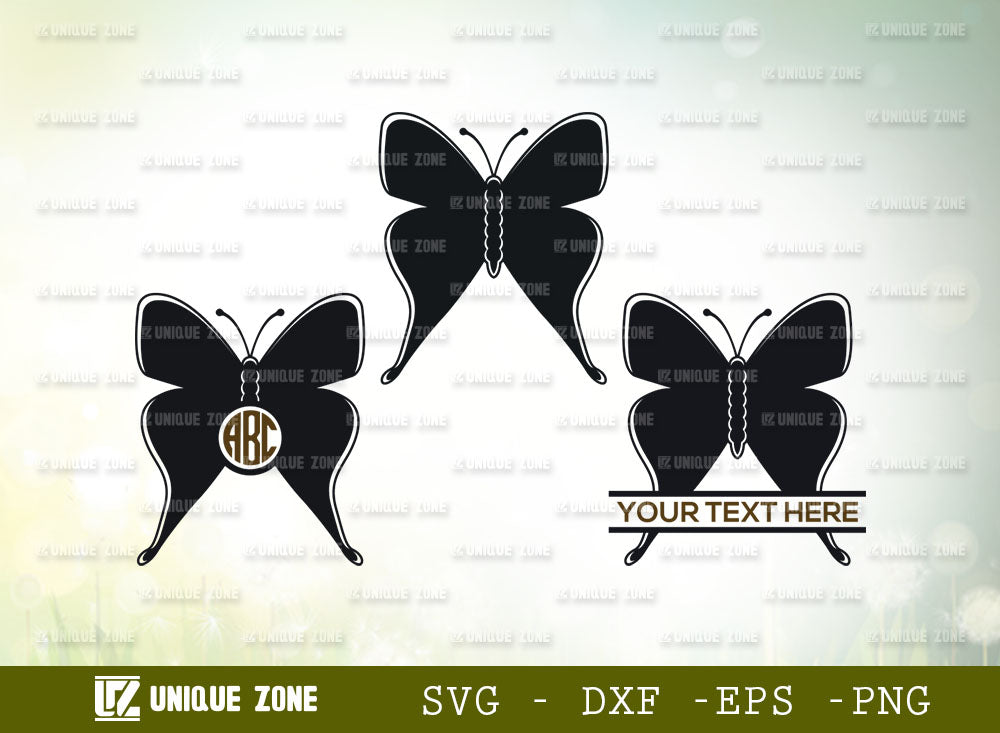 Butterfly Monogram SVG Cut File, Butterfly Bundle Svg, Butterfly Wing ...