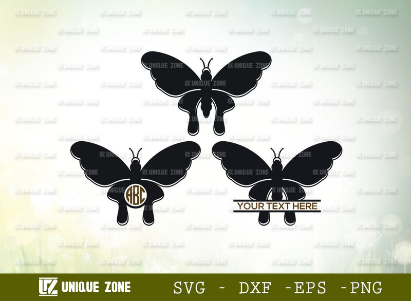 Butterfly Monogram SVG Cut File, Butterfly Bundle Svg, Butterfly Wing ...