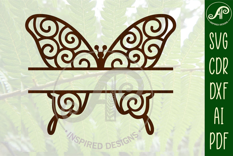 Butterfly Name sign svg laser cut template bundle - So Fontsy