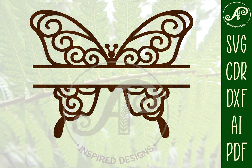 Butterfly Name sign svg laser cut template bundle - So Fontsy