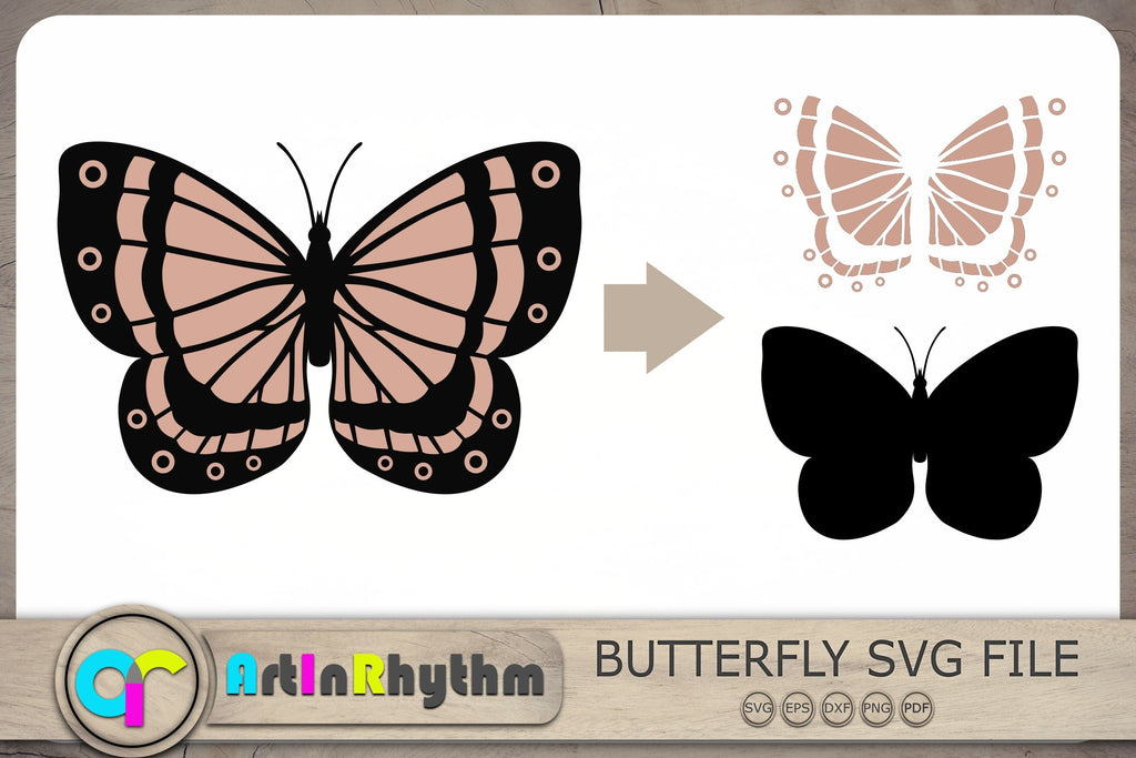 Butterfly Split Monogram Svg, Swirls Svg - So Fontsy