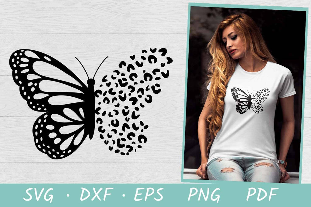 Butterfly SVG | Monarch Butterfly SVG | Leopard print SVG - So Fontsy