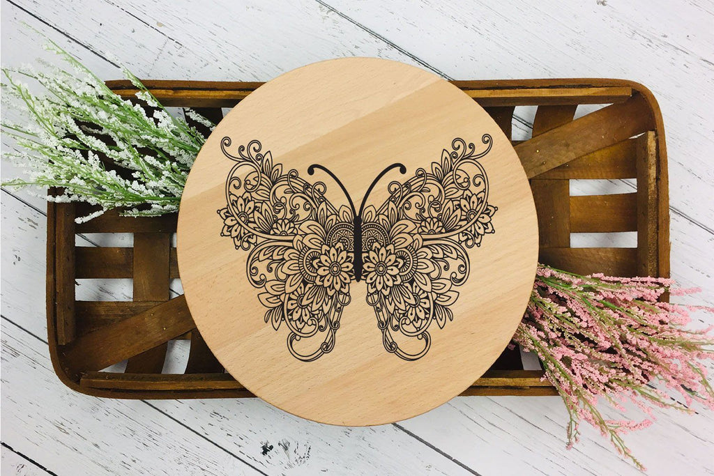 Butterfly SVG, Zentangle Butterfly SVG with Flowers. - So Fontsy