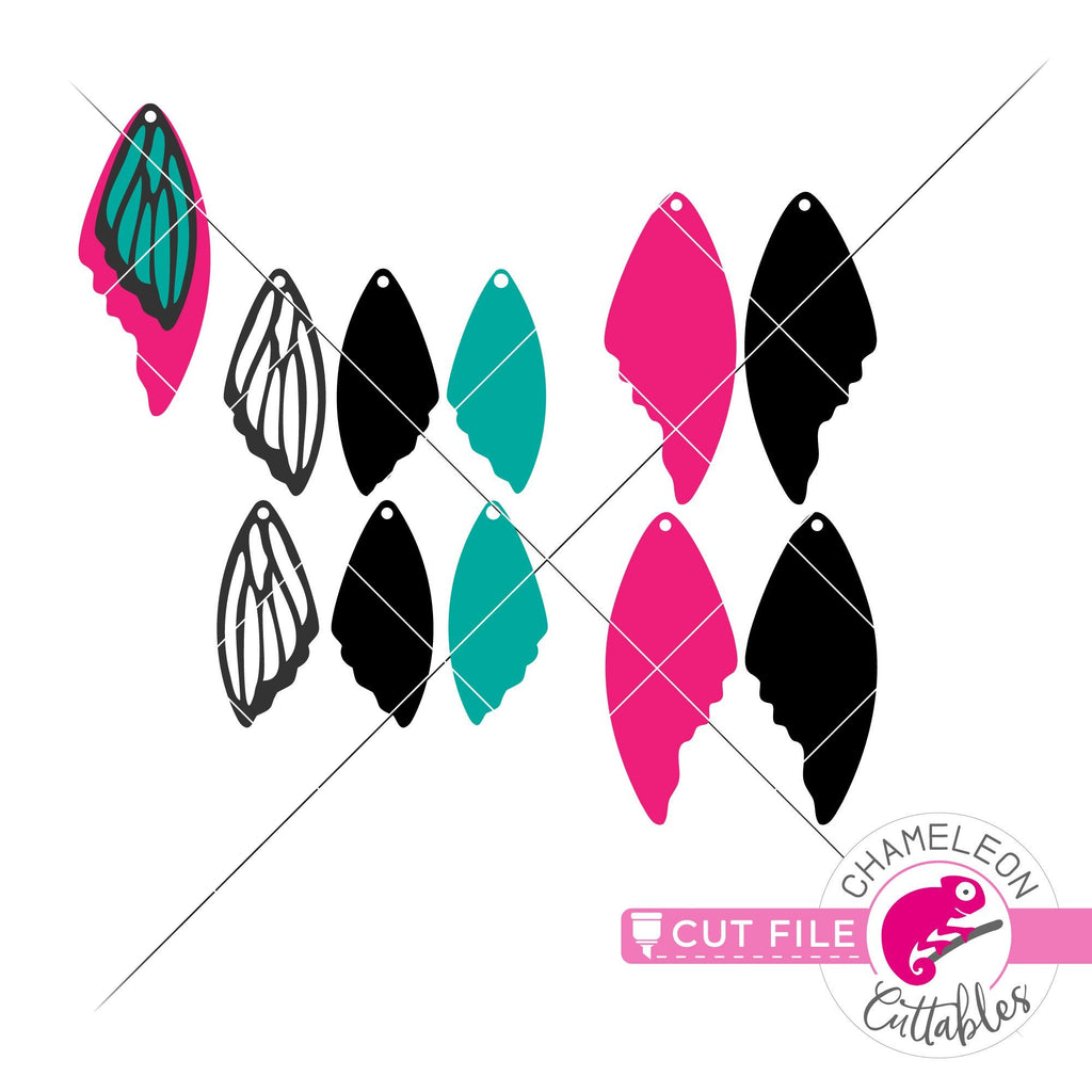 Butterfly wings Earring Template svg png dxf - So Fontsy