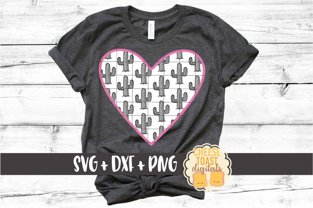Cactus Heart SVG Bundle - Set of 4 - SVG PNG DXF Cut Files - So Fontsy