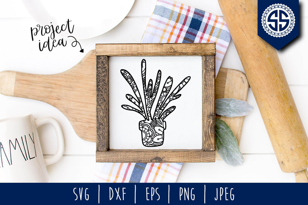 Cactus Mandala Zentangle Bundle - Set of 16 SVG - So Fontsy