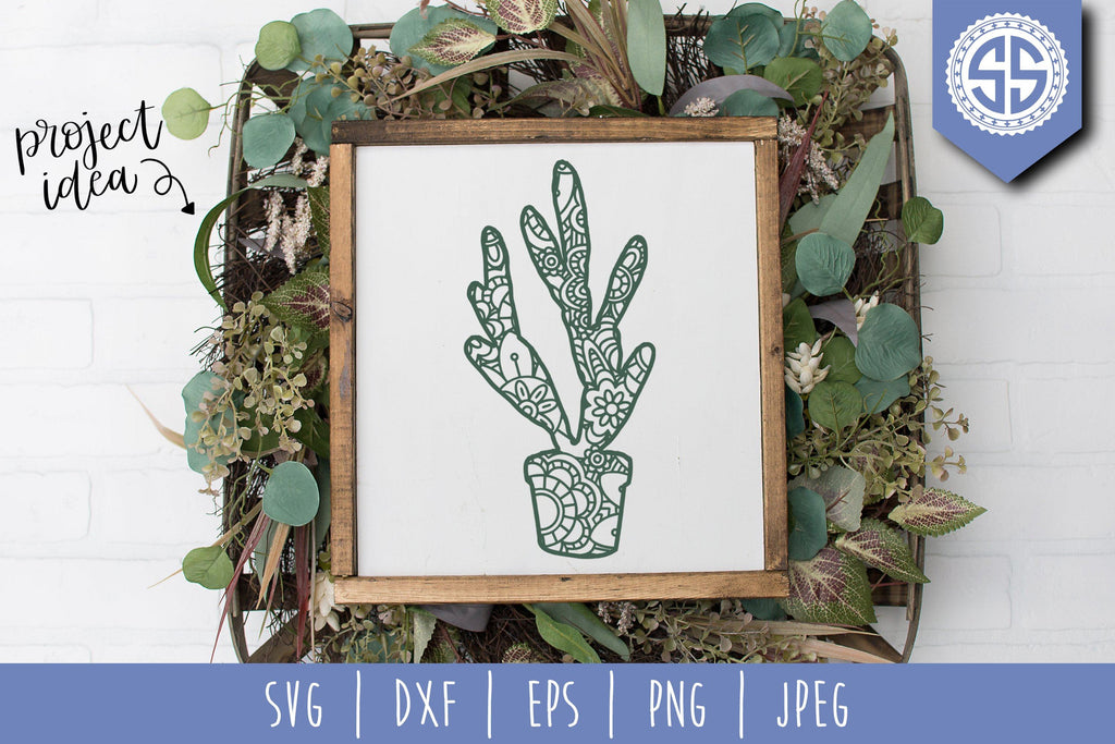 Cactus Mandala Zentangle - So Fontsy