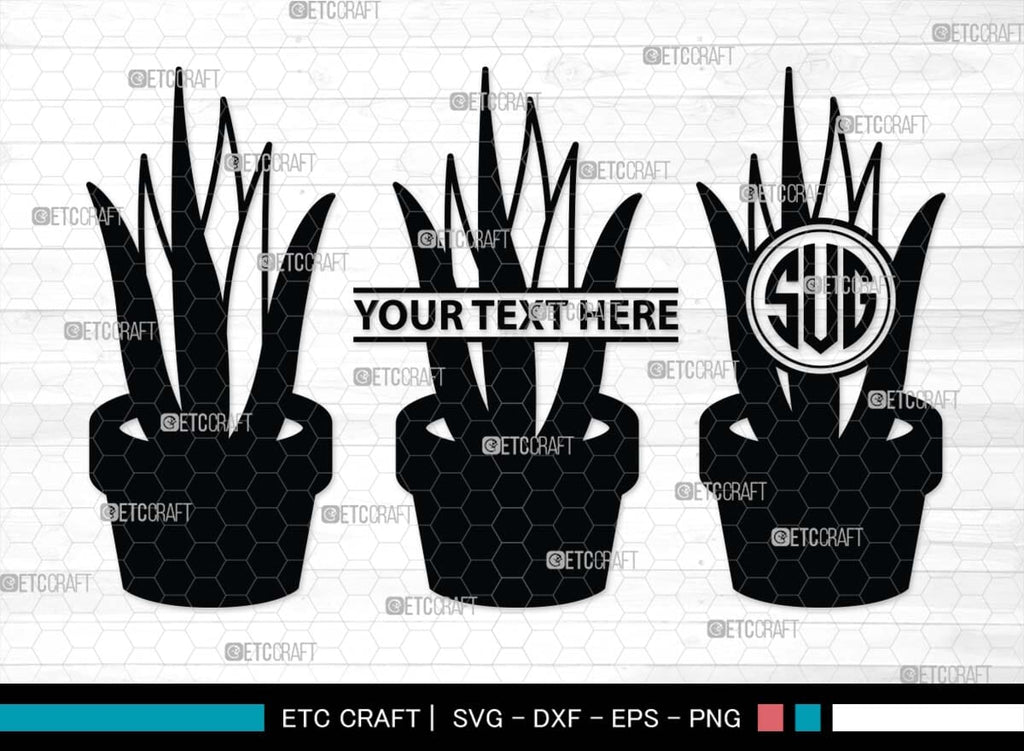 Cactus Monogram, Cactus Silhouette, Cactus SVG, Houseplant Svg ...