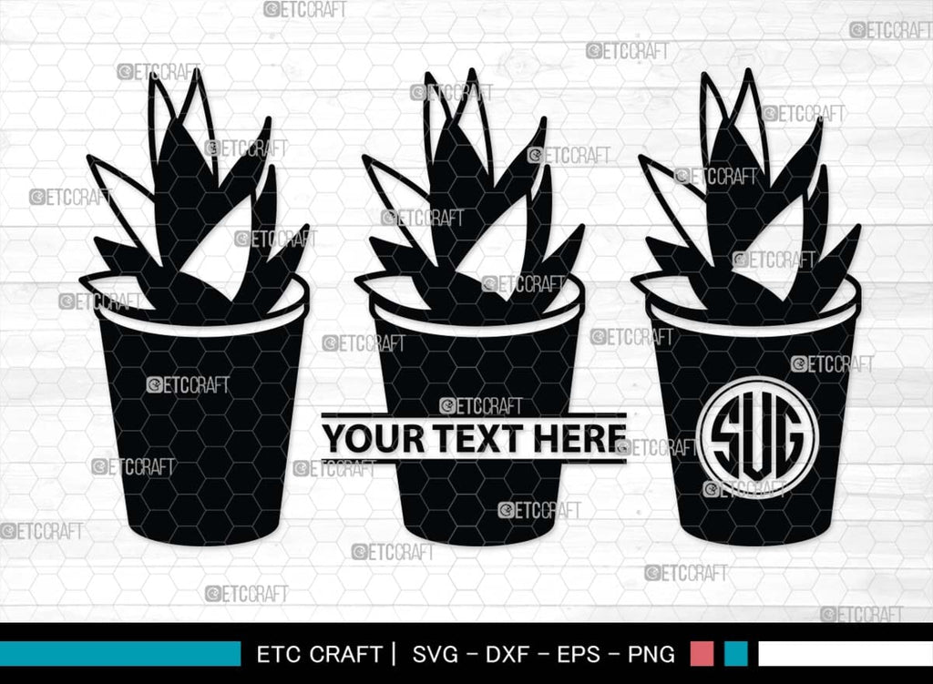 Cactus Monogram, Cactus Silhouette, Cactus SVG, Houseplant Svg ...