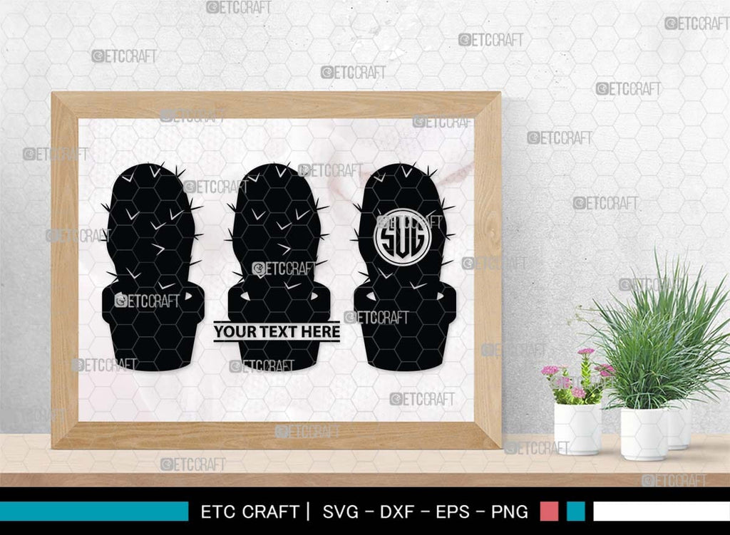 Cactus Monogram, Cactus Silhouette, Cactus SVG, Houseplant Svg ...