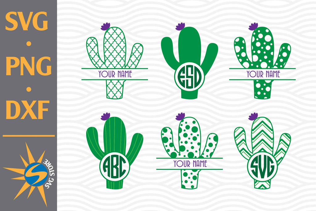 Cactus Monogram SVG, PNG, DXF Digital Files Include - So Fontsy