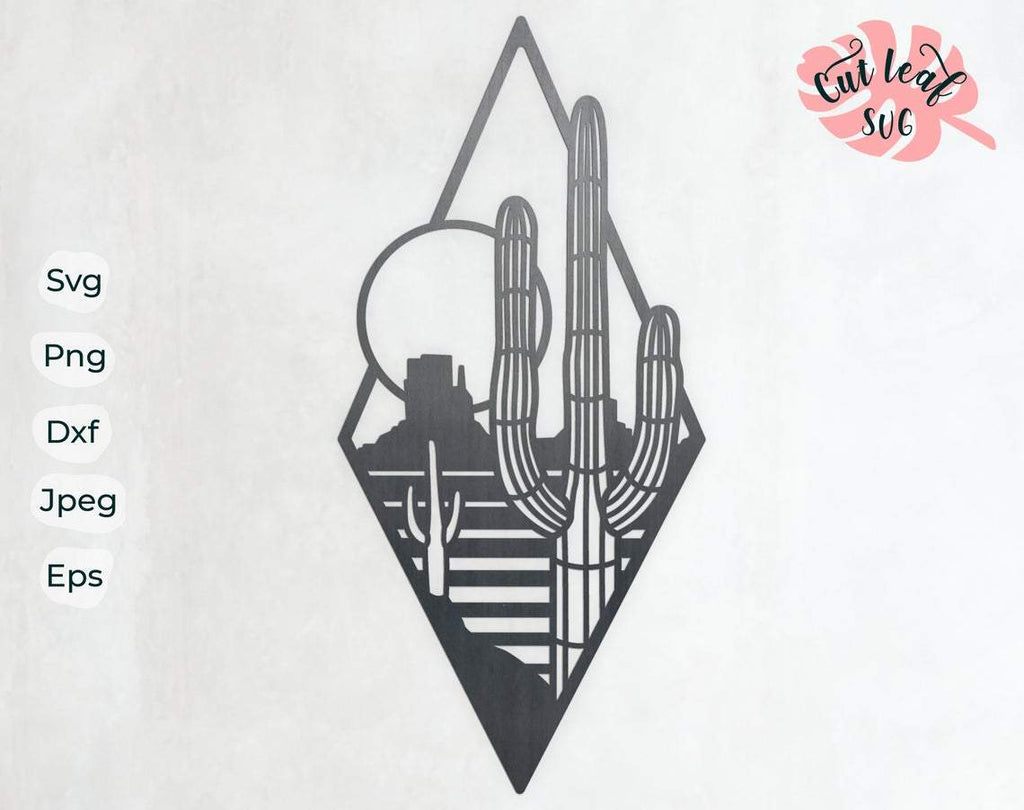 Cactus svg, dxf files for plasma, cnc files for wood, cactus clipart ...