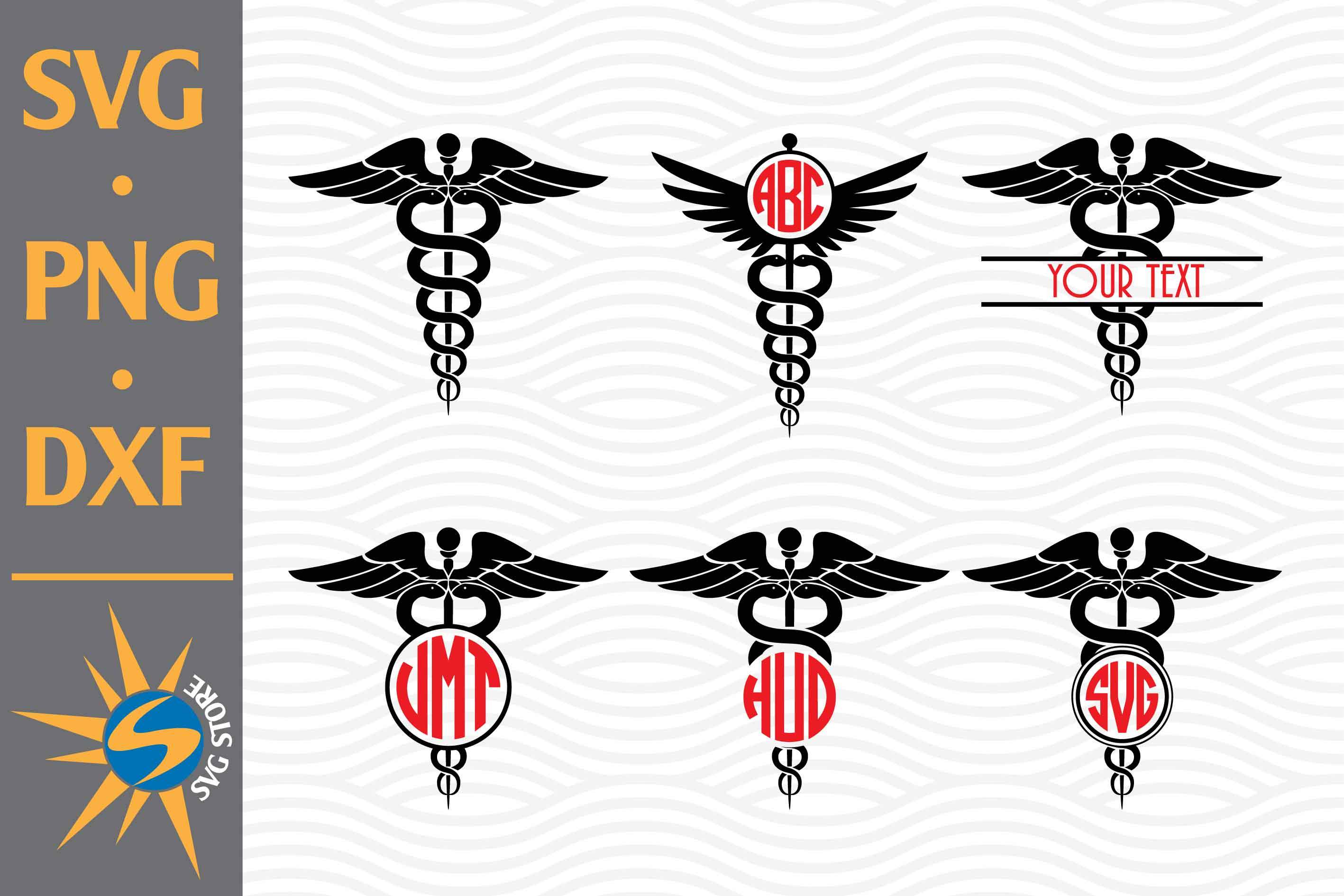 Caduceus Monogram SVG, PNG, DXF Digital Files Include - So Fontsy