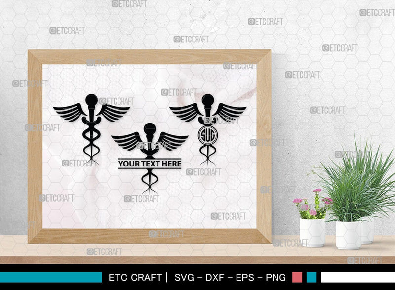 Caduceus Symbol Monogram, Caduceus Symbol Silhouette, Caduceus Symbol ...